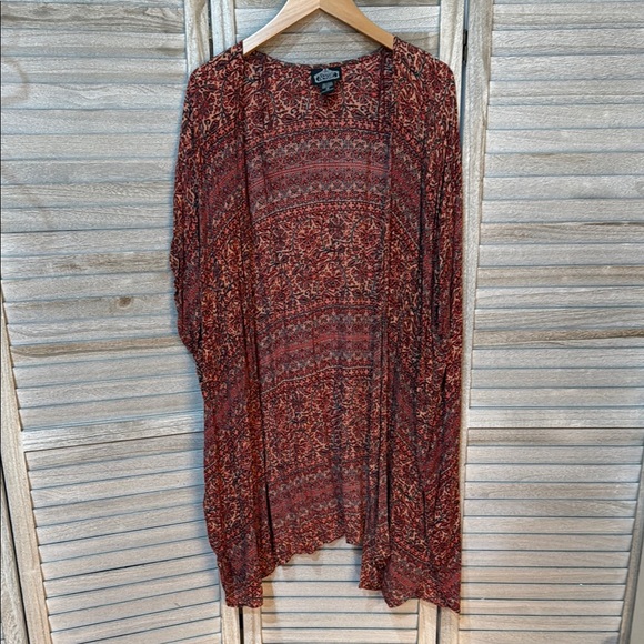 Angie | Tops | Angie Red And Orange Kimono | Poshmark